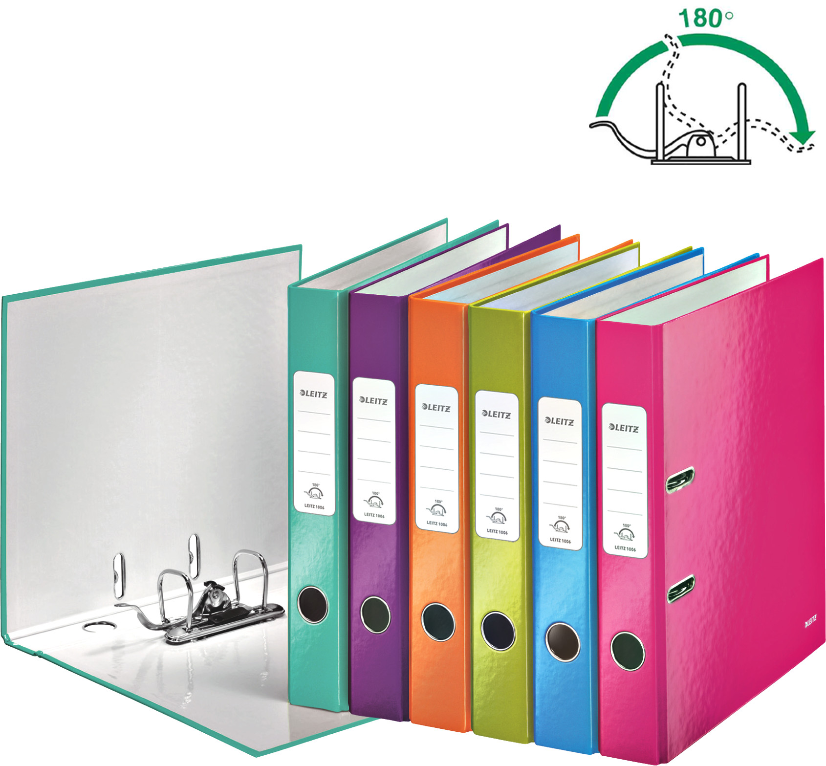 LEITZ Ordner WOW, 180°, DIN A4, 50 mm, - Bürobedarf bei officio.de