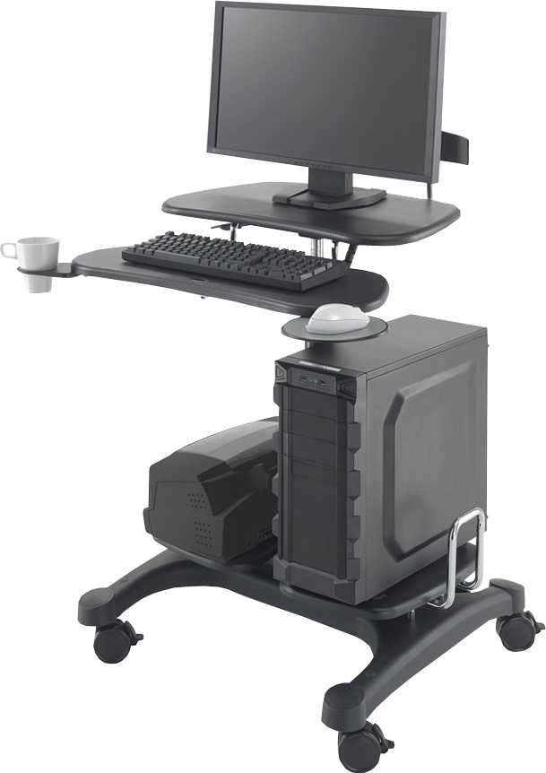 Exponent WORLD Professioneller PC/Laptop Wagen, max. Höhe: 105 cm, 04207