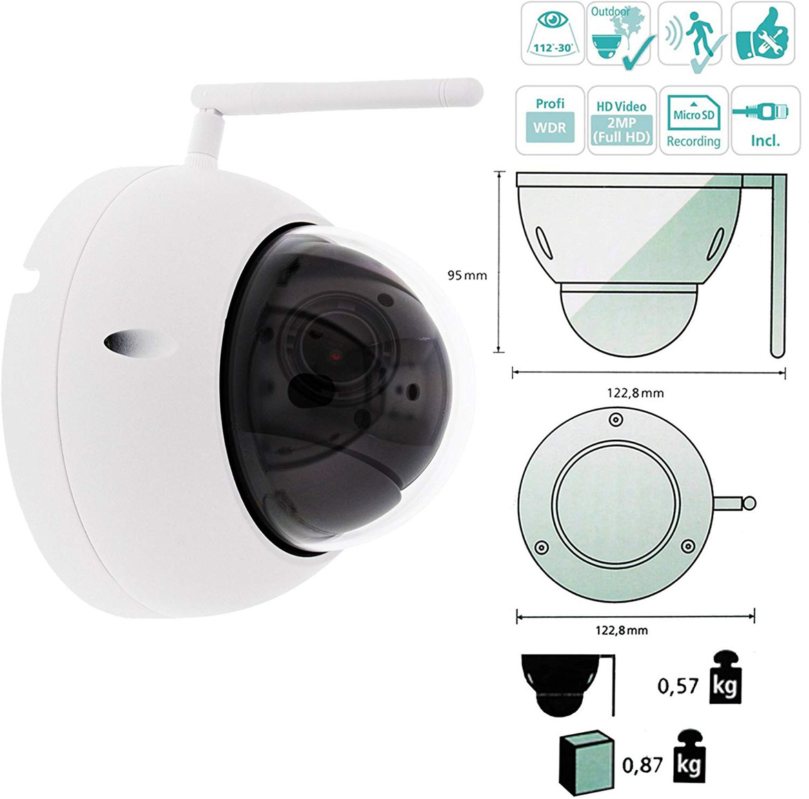 Burg-Wächter WLAN Kamera BURGcam ZOOM 3060, 1920 x 1080 Pixel, 39470