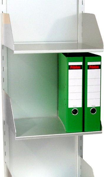 Ordnerregal mit 5 Fächern aus eloxiertem Aluminium