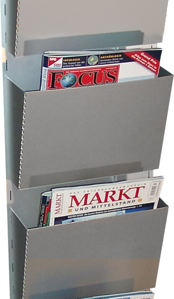 officio Wandzeitungshalter mit 6 Fächern, 1500 x 300 x 100 mm