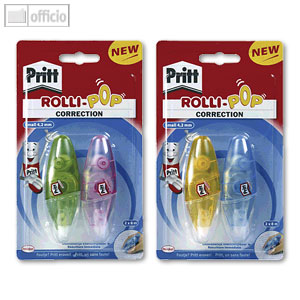 Pritt Pritt Rolli-Pop Korrekturroller, in 4 leuchtenden Farben, 2er ...