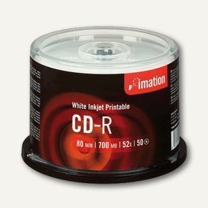 imation CD-R Rohlinge, 700MB, 52x, bedruckbar, Spindel, 50 Stück, 17304 ...