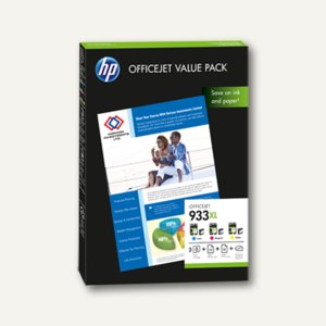 HP Tintenpatronen Nr.933XL, Multipack, cmy + 75 Blatt A4-Papier ...