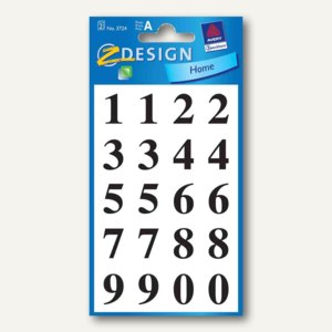 Avery Zweckform Z-Design Zahlen-Sticker, Folie, 3724