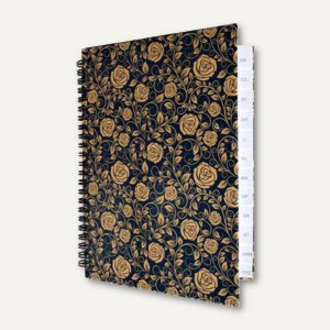 officio Notizbücher "Vintage Roses" A5, liniert, A-Z Register ...