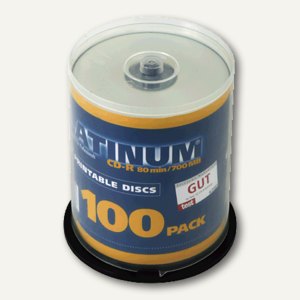 Platinum Platinum CD-Rohlinge 100er Spindel, bedruckbar, 700MB/80Min ...