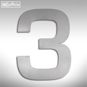 Blomus SIGNO - Hausnummer "3" aus geschliffenem Edelstahl ...